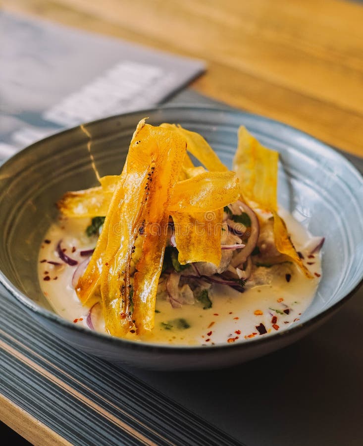 Excellent Gourmet Dish of Peruvian Ceviche Stock Image - Image of curry ...