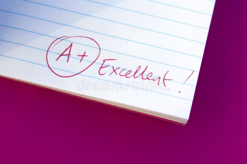 Excellent work stock photo. Image of mark, lined, note - 2021994