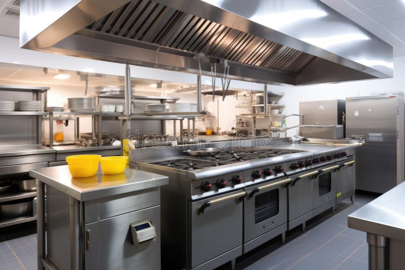 Excellent Interior of a Fully Equipped Professional Kitchen Stock Image ...