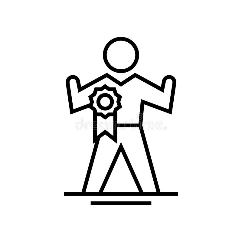 Excellent Mark Line Icon, Concept Sign, Outline Vector Illustration ...