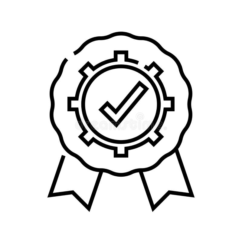 Excellent Mark Line Icon, Concept Sign, Outline Vector Illustration ...