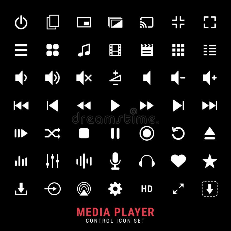 Excellent Media Player Control Icon Set Stock Vector - Illustration of ... Excellent Media Player Control Icon Set Stock Vector - Illustration of ...