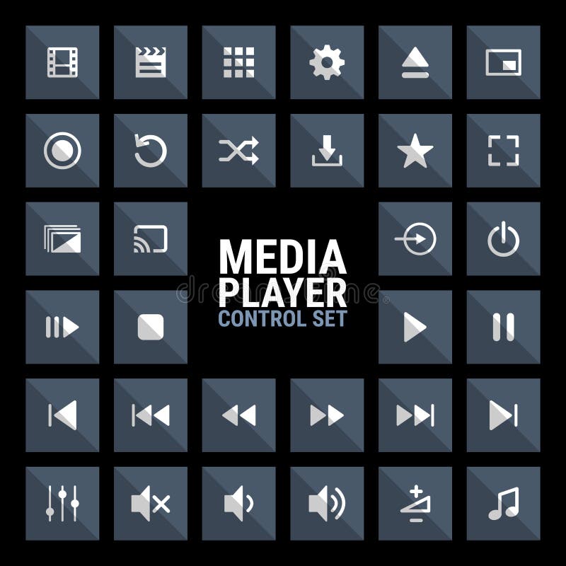 Excellent Media Player Control Icon Set Stock Vector - Illustration of ... Excellent Media Player Control Icon Set Stock Vector - Illustration of ...