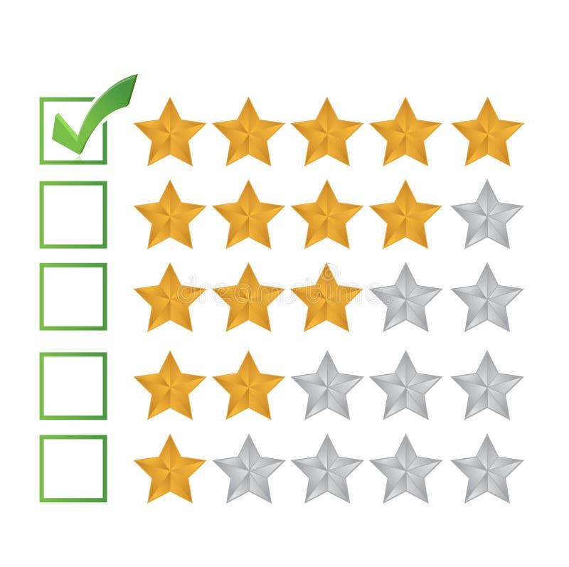 5 star rating review stock illustration. Illustration of customers ...