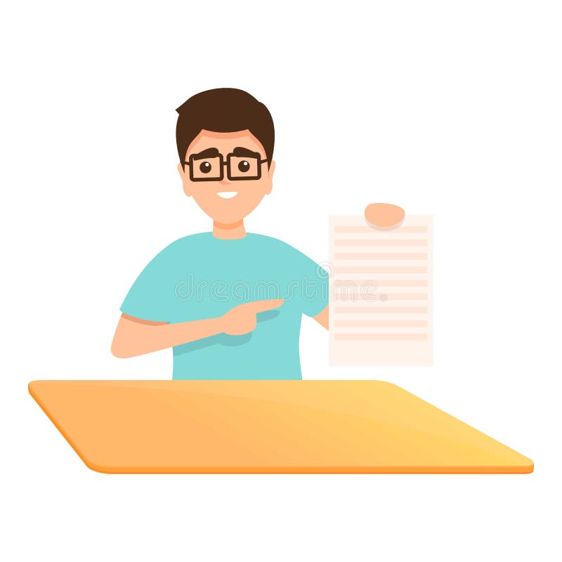Excellent School Test Icon, Cartoon Style Stock Illustration ...