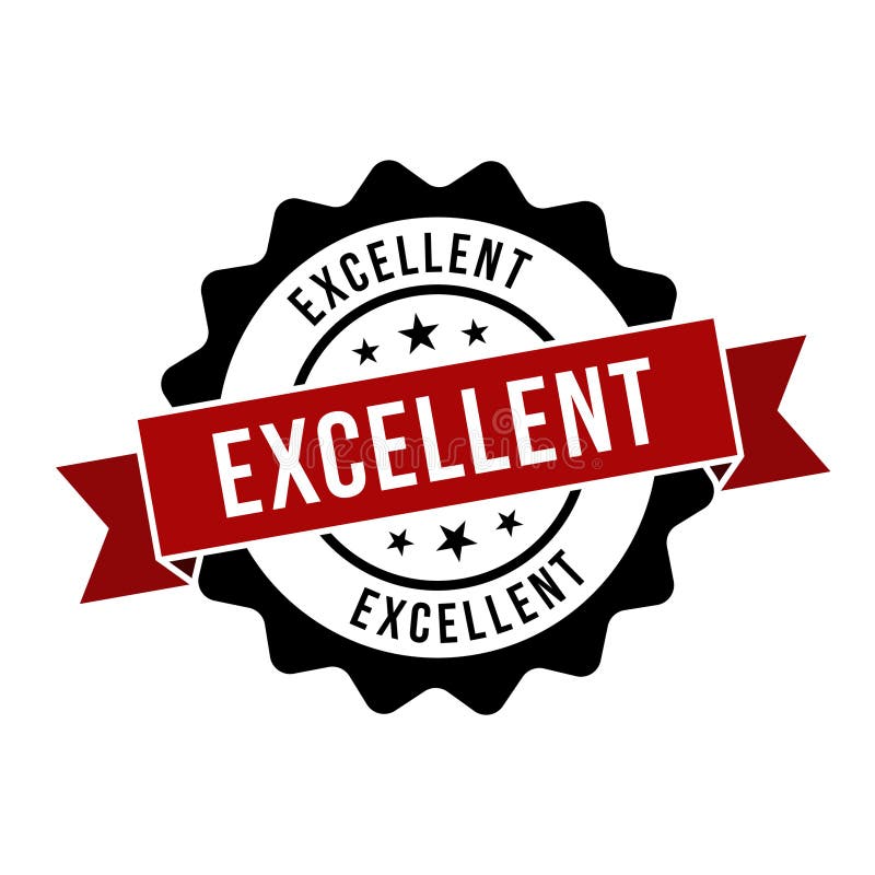 Excellent Stamp, Excellent Round Sign with Ribbon Stock Illustration ...