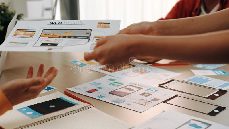 UX UI Designer of Startup Company Present Interface Design To Partner ...