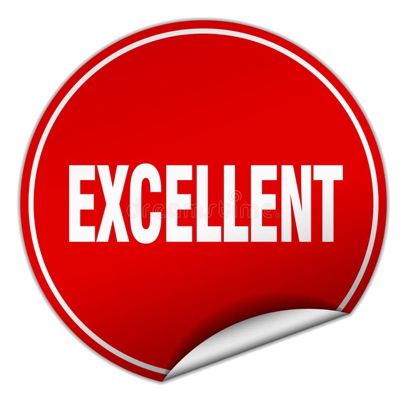 Excellent sticker. stock vector. Illustration of sign - 153378808