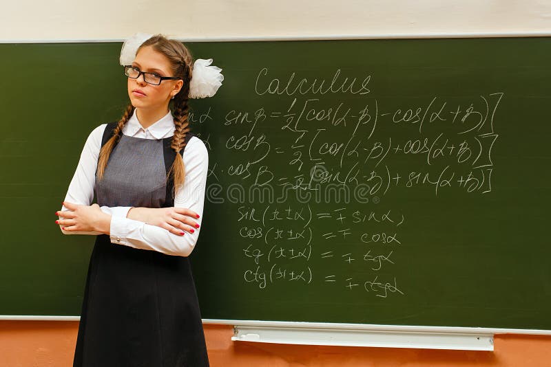 Excellent Student in the Classroom Calculus. Stock Image - Image of ...