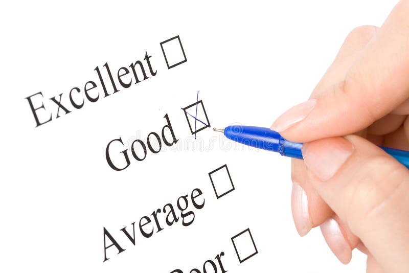 Excellent Survey with Pen stock image. Image of note - 31031725