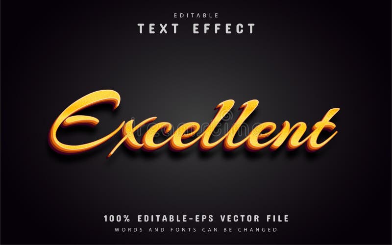 Excellent Text Effect Editable Stock Vector - Illustration of ...
