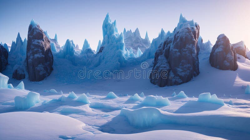 An Excellent View of a Frozen Mountain with Ice Formations AI ...