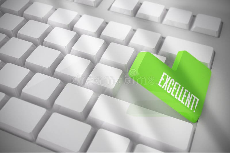 Excellent on White Keyboard with Green Key Stock Illustration ...