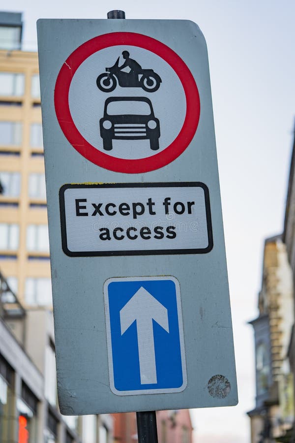 Except for Access Road Sign Stock Image - Image of council, close ...