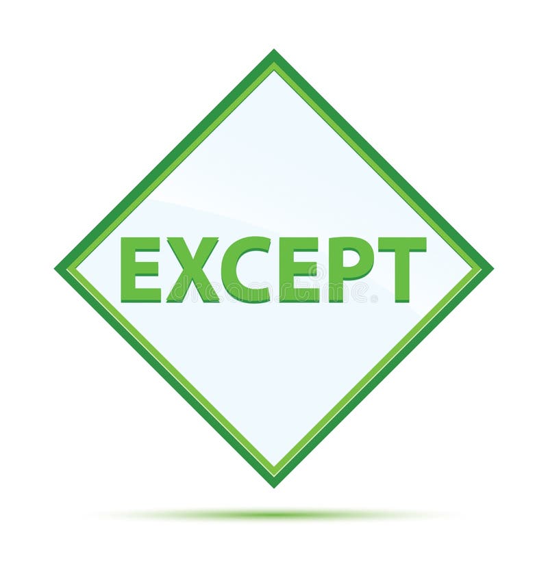 Except Modern Abstract Green Diamond Button Stock Illustration ...
