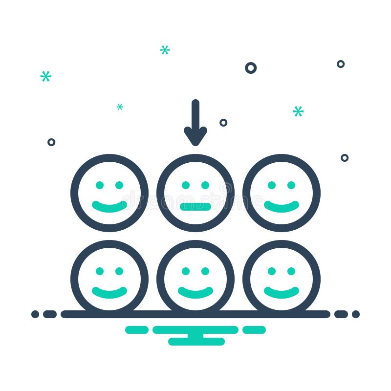 Mix Icon for Exception, Face Reaction and Expression Stock Illustration ...