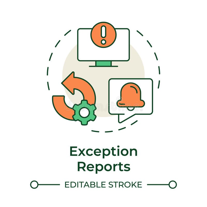 Exception Reports Multi Color Concept Icon Stock Illustration ...