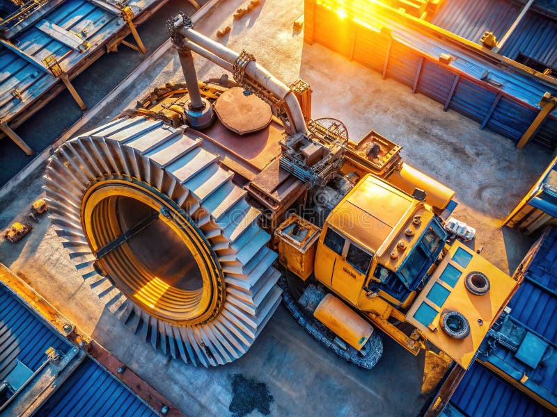 Exceptional Aerial View of a Massive Isolated Steel Construction ...