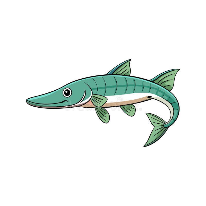 Exceptional Alligator Gar Colorful Artwork Stock Image - Illustration ...