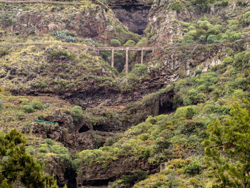 Exceptional Bridge Over a Mountain Break Stock Photo - Image of hiking ...