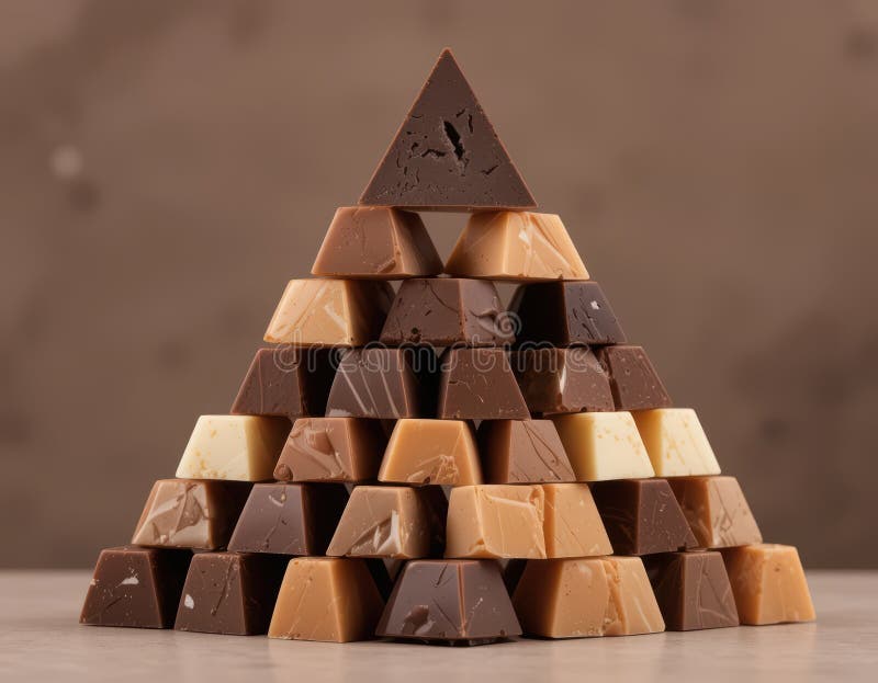 Pyramid of Assorted Chocolate Triangles Stock Illustration ...
