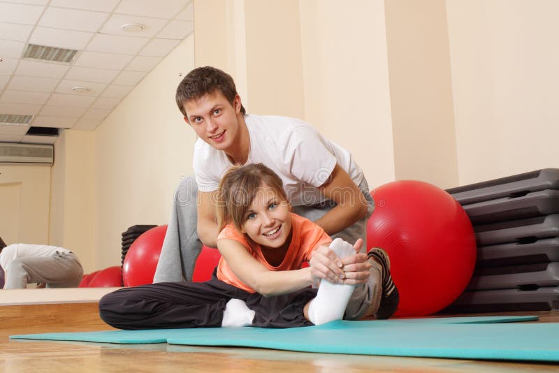Excercise in health club stock photo. Image of indoors - 18323960