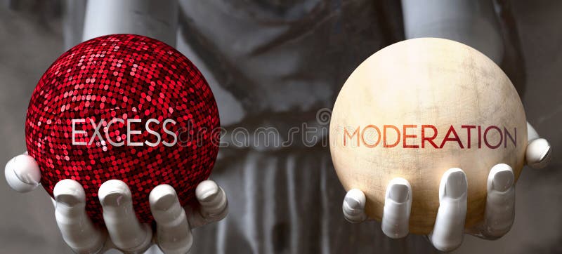 Excess or Moderation - Decide between Two Options Stock Illustration ...