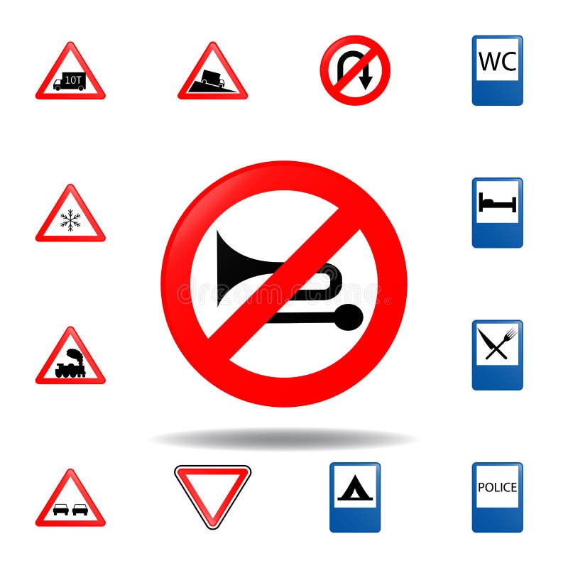Excessive Noiser Prohibited Icon. Set of Road Signs Icon for Mobile ...