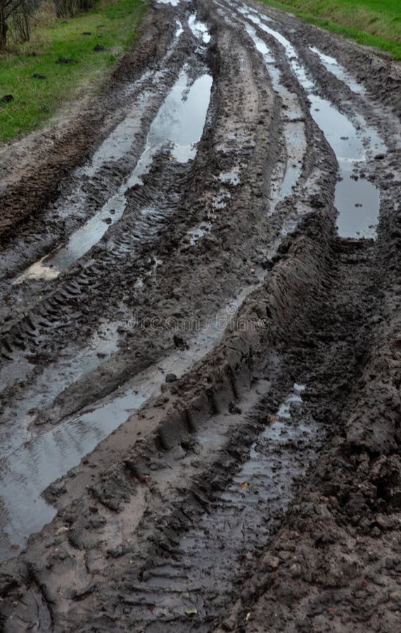 Excessive rain, muddy path stock photo. Image of landscape - 301896840