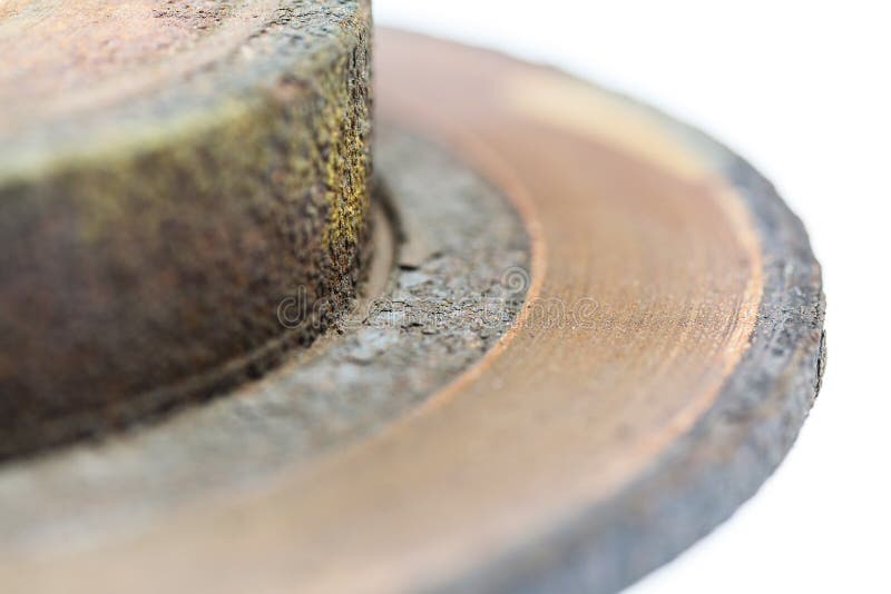 Excessively Used Rusty Brake Disc Close-up Stock Image - Image of ...