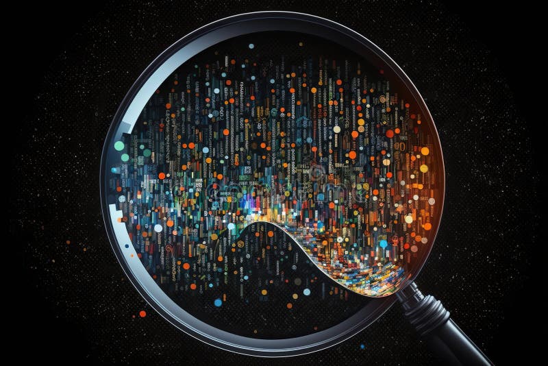 Exchange Analytics with Magnifying Glass, Created with Generative AI ...