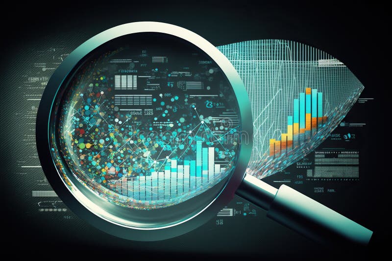 Exchange Analytics with Magnifying Glass, Created with Generative AI ...