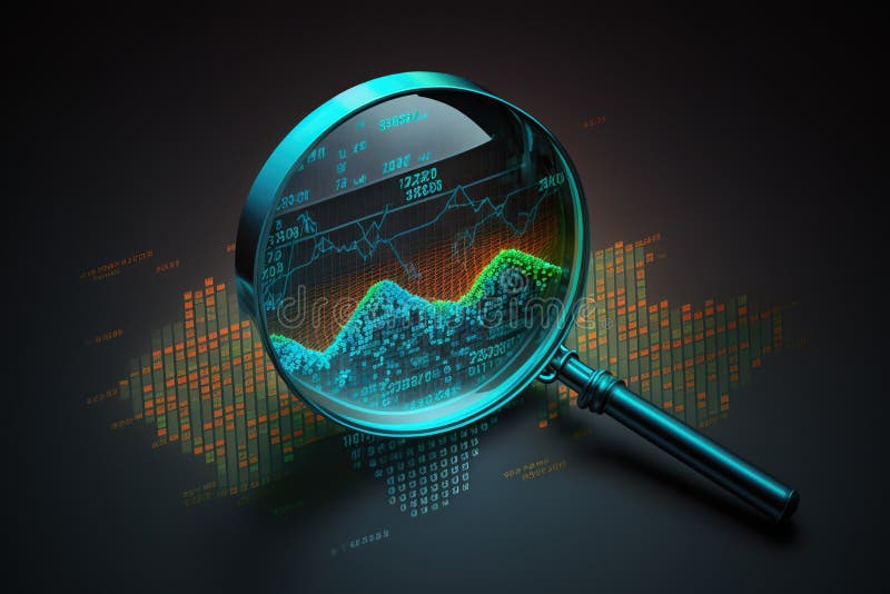 Exchange Analytics with Magnifying Glass, Created with Generative AI ...