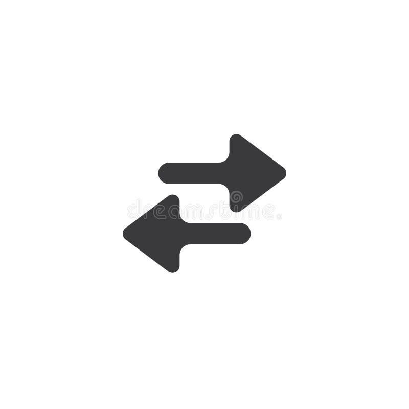 Exchange Arrow Icon. Isolated Perfect Pixel with Flat Style in White ...