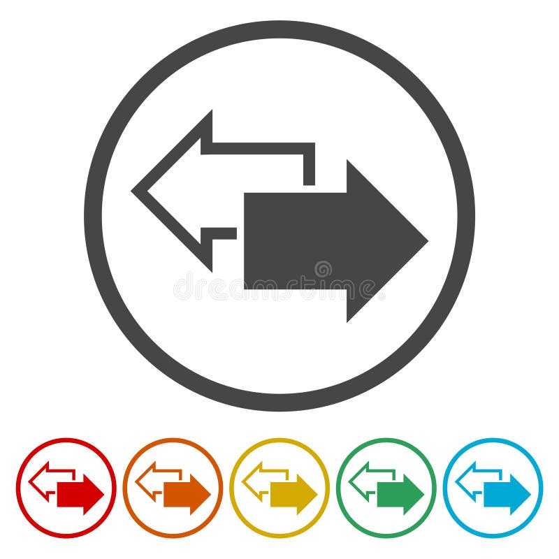 Exchange arrow icons set stock vector. Illustration of glossy - 141634108