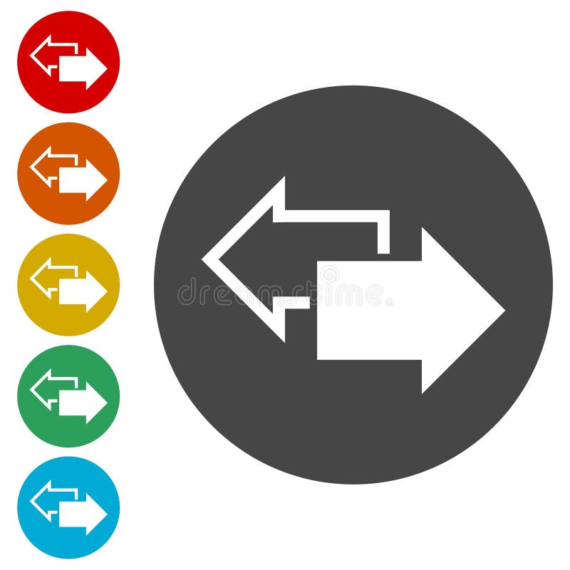Exchange arrow icons set stock vector. Illustration of circle - 135577112