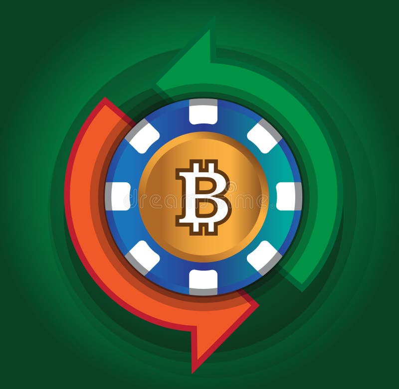 Exchange Bitcoin on the Green Background Stock Vector - Illustration of ...