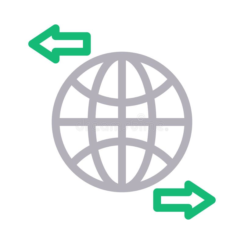 Exchange Colour Line Vector Icon Stock Vector - Illustration of globe ...