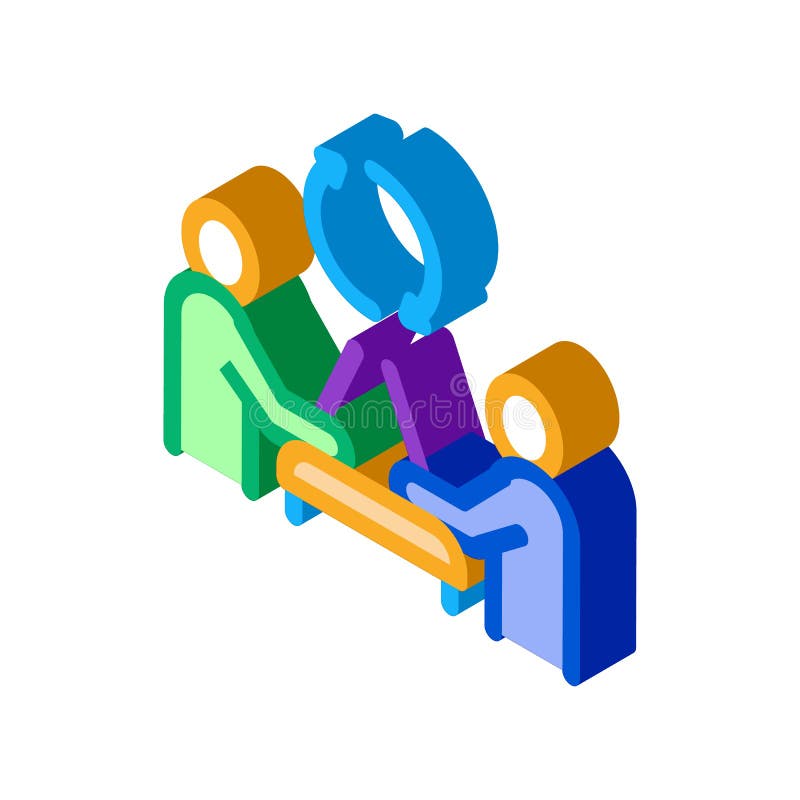 Exchange of Computer Experience Isometric Icon Vector Illustration ...