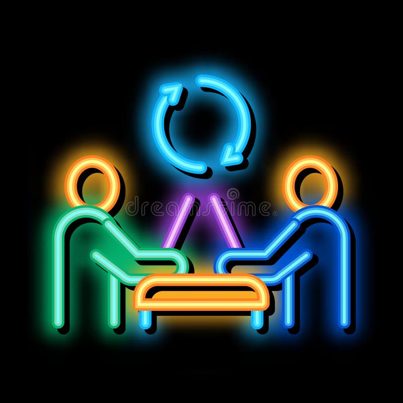 Exchange of Computer Experience Neon Glow Icon Illustration Stock ...