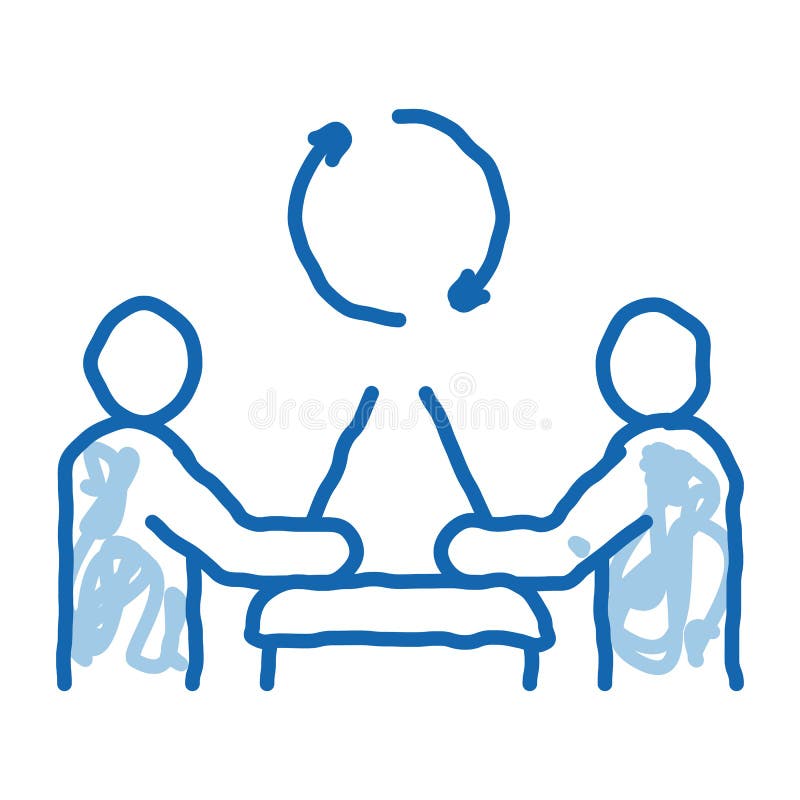 Exchange of Computer Experience Doodle Icon Hand Drawn Illustration ...