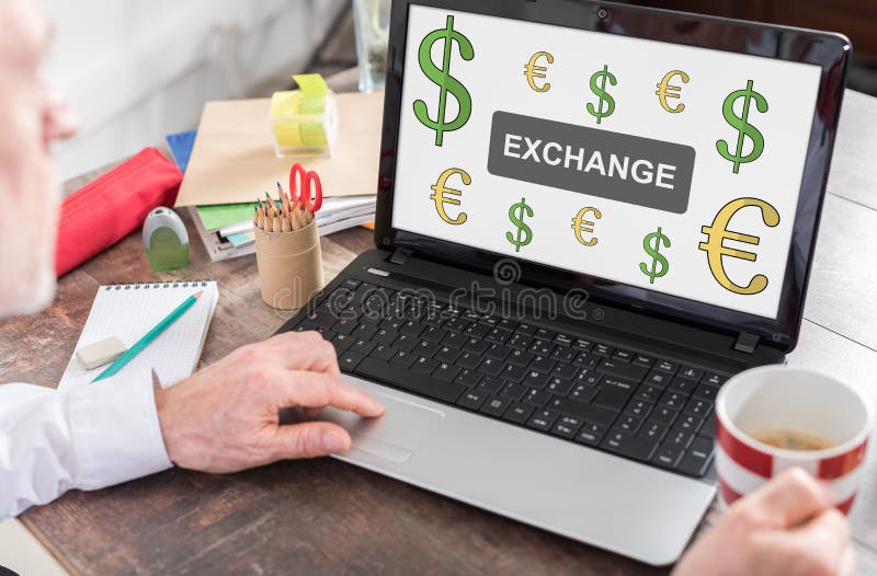 Exchange Concept on a Laptop Screen Stock Image - Image of trade ...