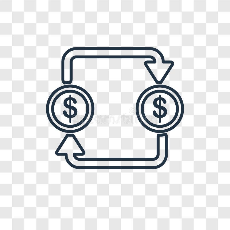 Exchange Concept Vector Linear Icon Isolated on Transparent Back Stock ...