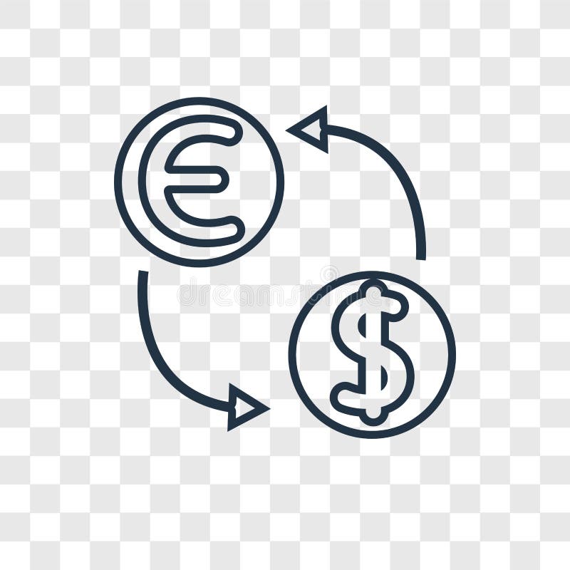 Exchange Concept Vector Linear Icon Isolated on Transparent Back Stock ...