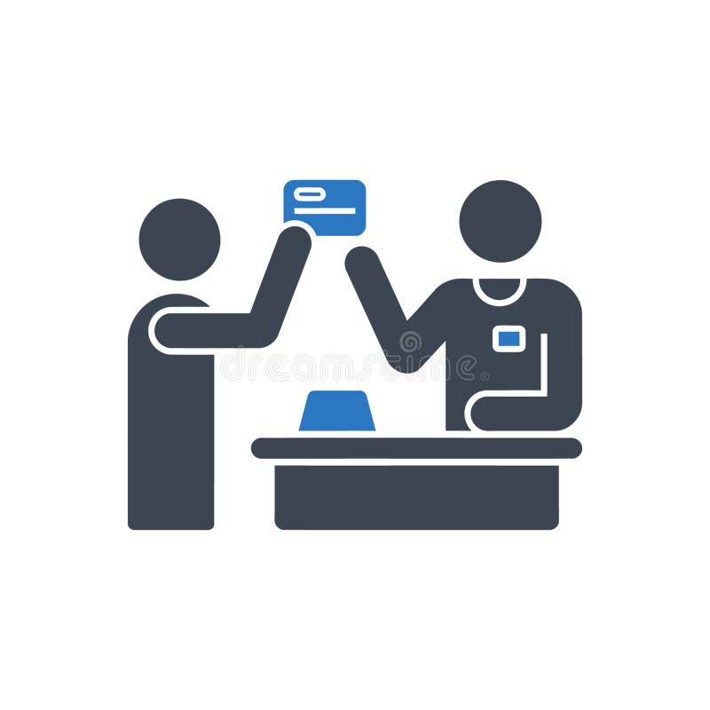 Exchange at Counter Icon stock vector. Illustration of transaction ...