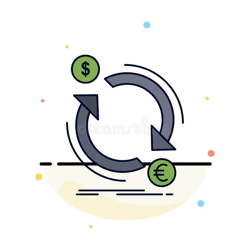 Exchange, Currency, Finance, Money, Convert Flat Color Icon Vector ...