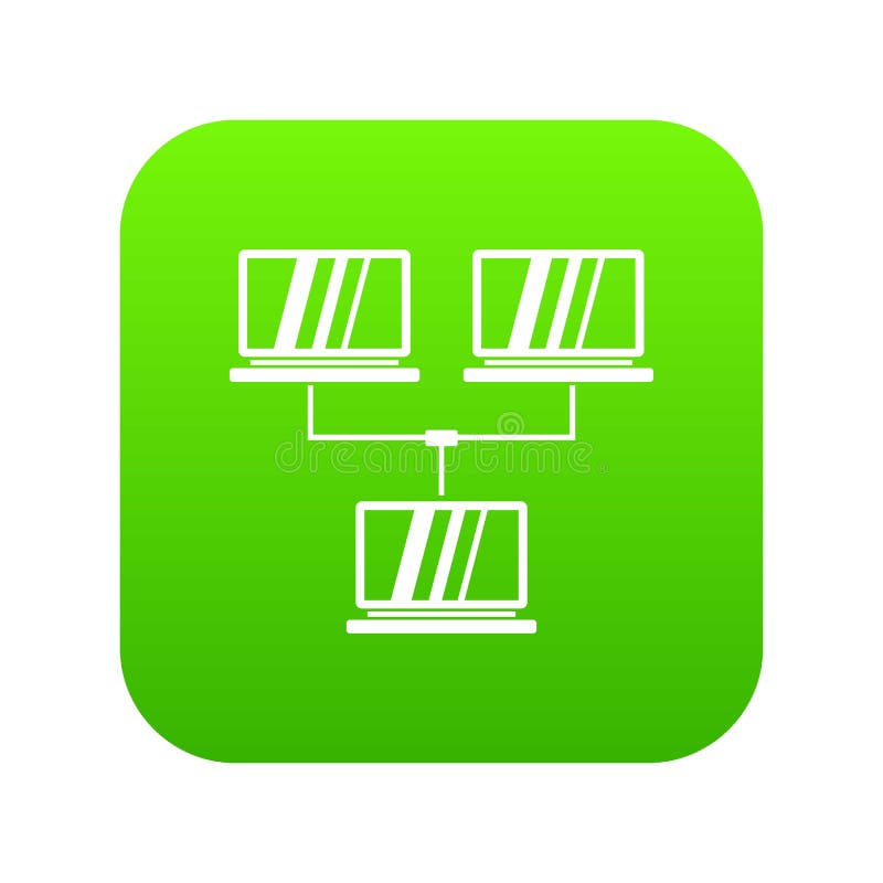 Exchange of Data between Computers Icon Digital Green Stock Vector ...