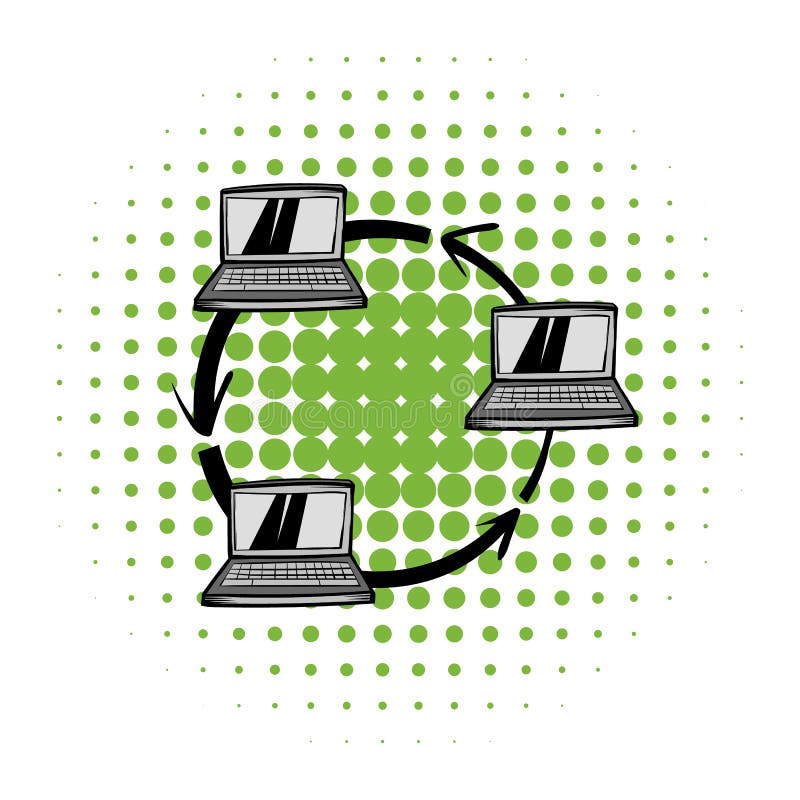 Exchange of Data between Three Computers Icon Stock Vector ...