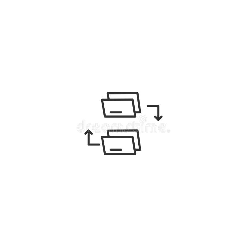 Exchange Data Transfer File Line Icon. System Copy Information Stock ...