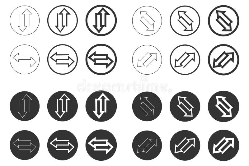 Exchange Double Arrow Circle Icon. Interchange Point Symbol. Sign App ...